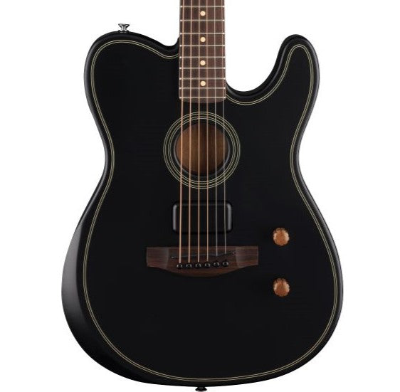 Fender Acoustasonic; Standard Telecaster; Black | Bonners Music