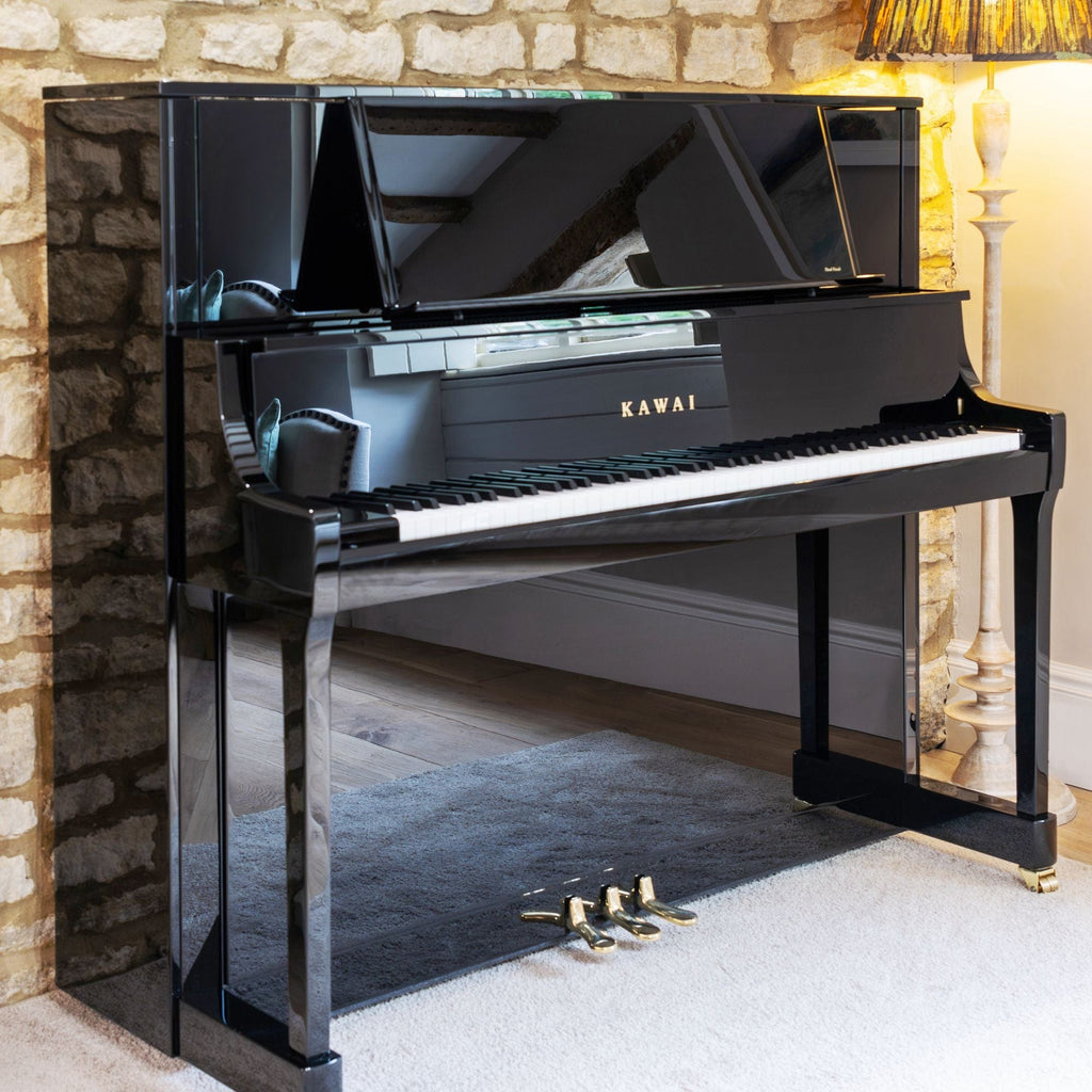 Kawai K700 Upright Piano; Polished Ebony | Bonners Music