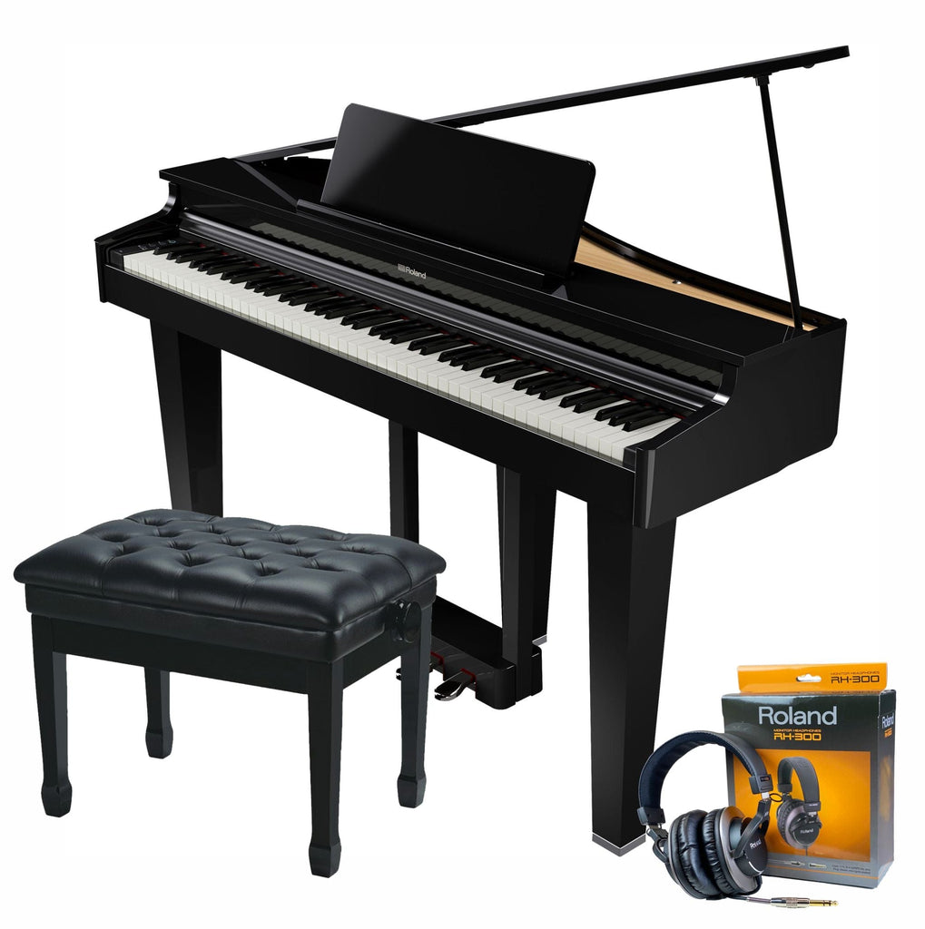 Roland GP3 Digital Compact Grand Piano Concert Package; Polished Ebony ...