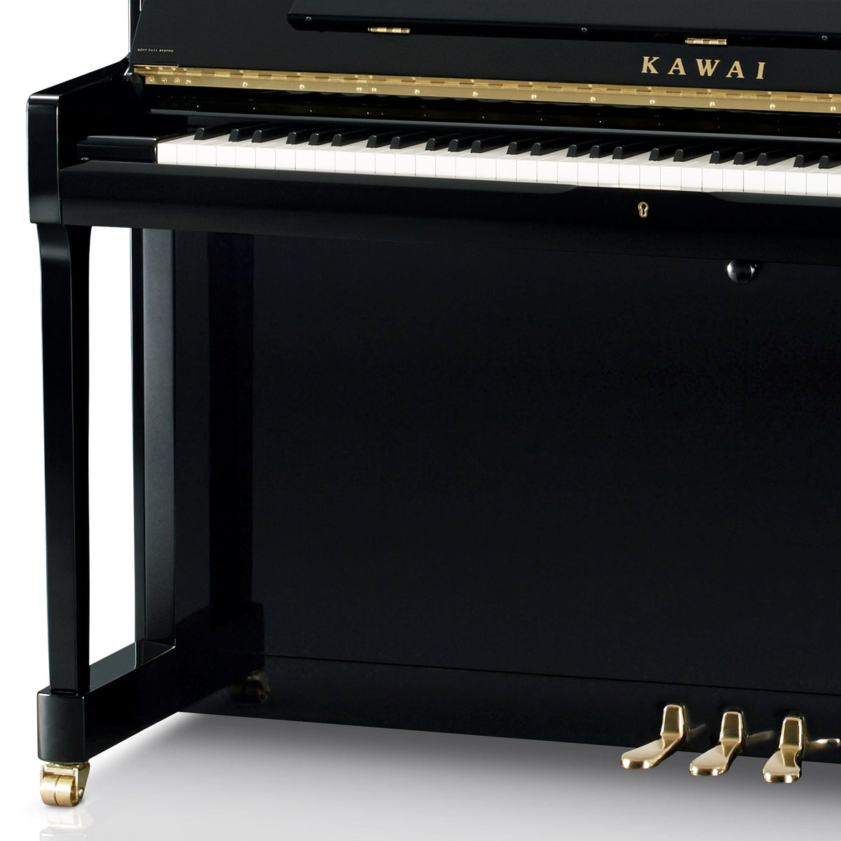 Kawai K500 Upright Piano; Polished Ebony | Bonners Music