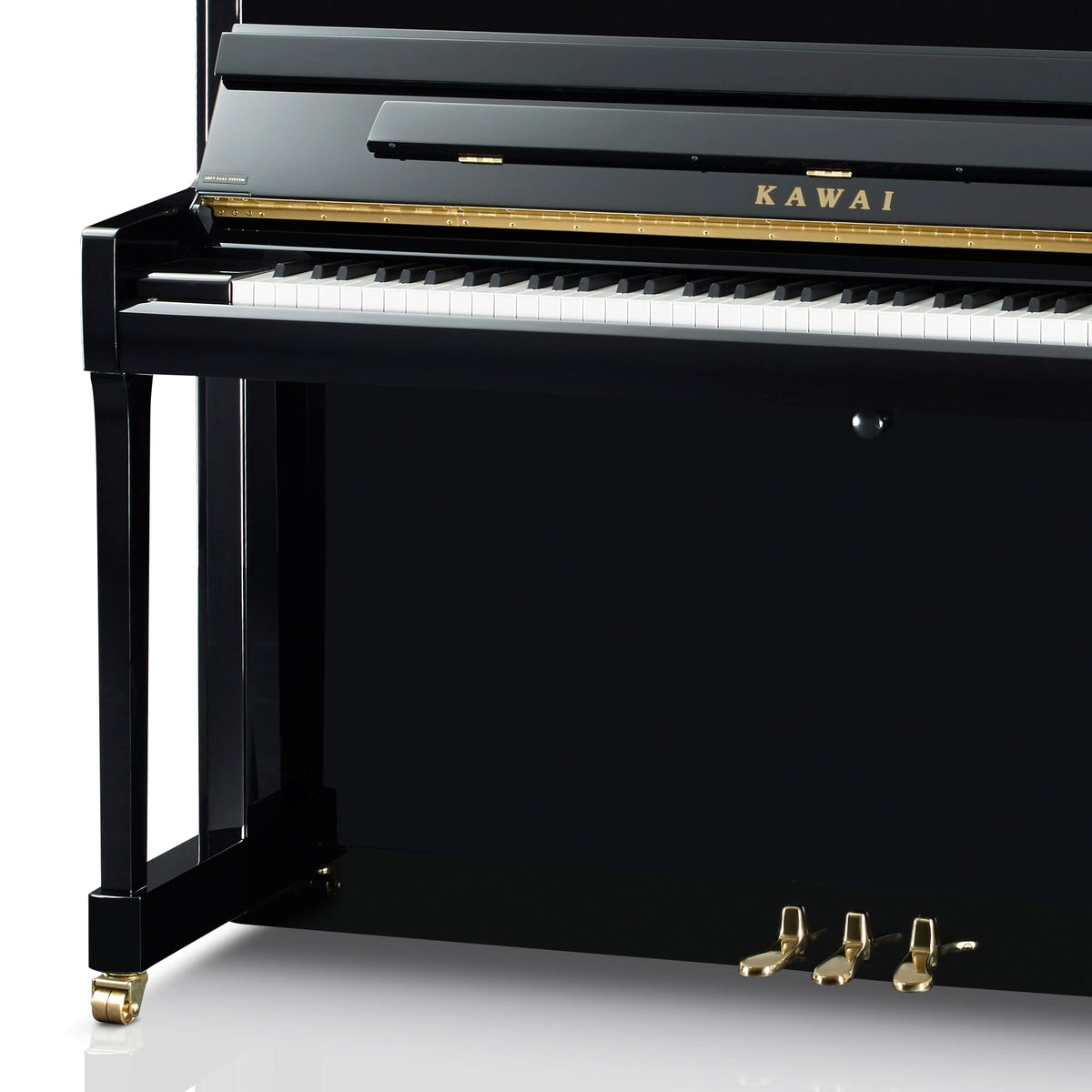 Kawai K300 Upright Piano; Polished Ebony | Bonners Music