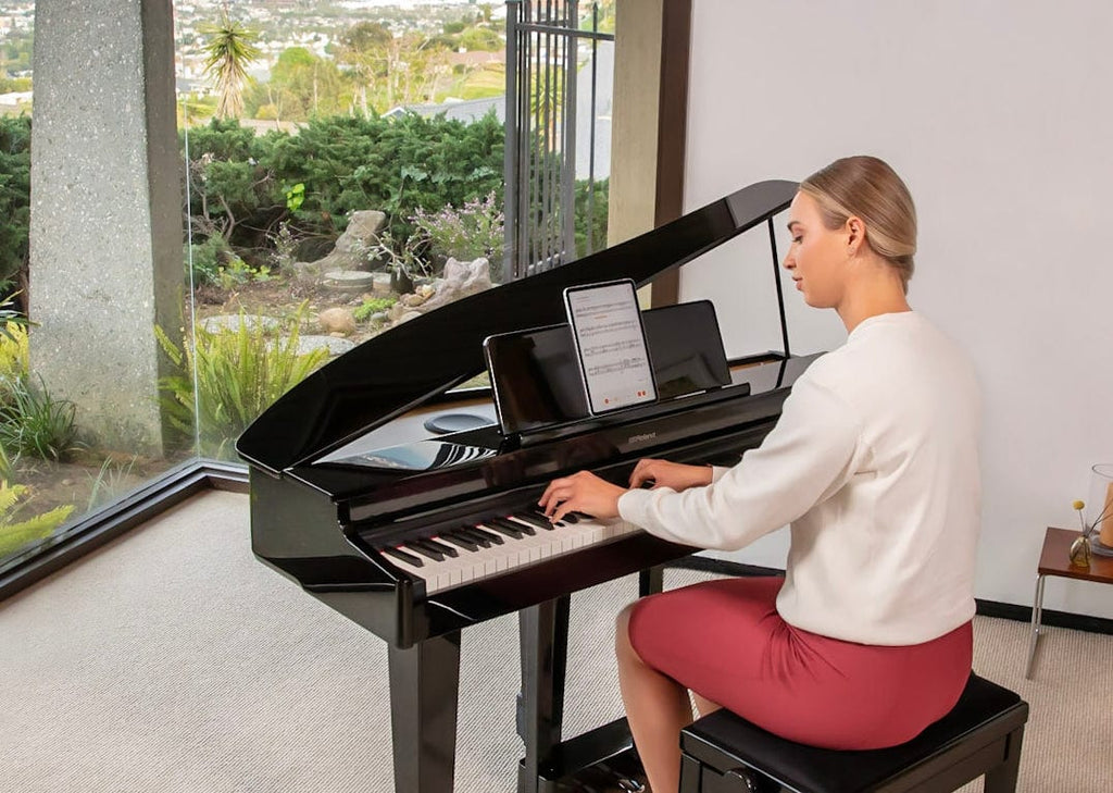 Roland GP3 Digital Compact Grand Piano Value Package; Polished Ebony ...